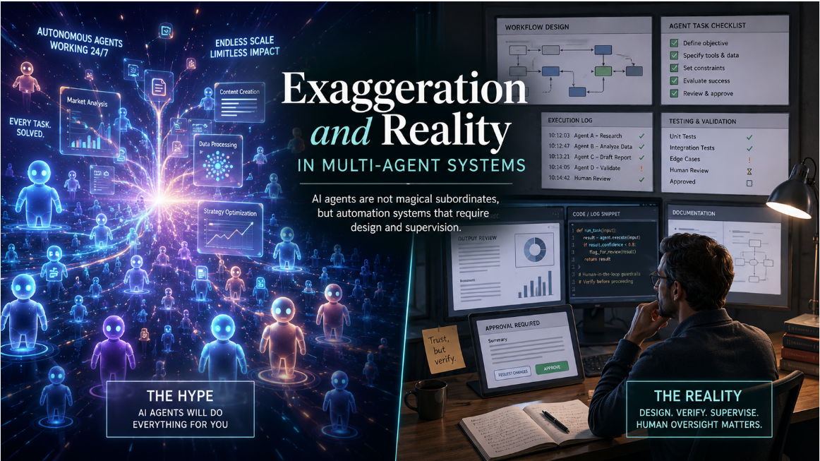Exaggeration and Reality in Multi-Agent Systems – AI Critique